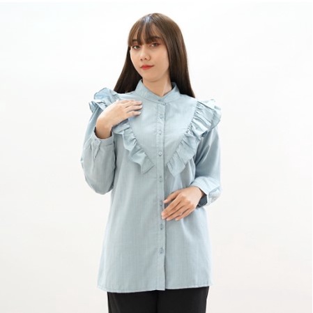 Jual VT Blouse Wanita Korean Kemeja Blus Cewek Kekinian Atasan Tunik ...