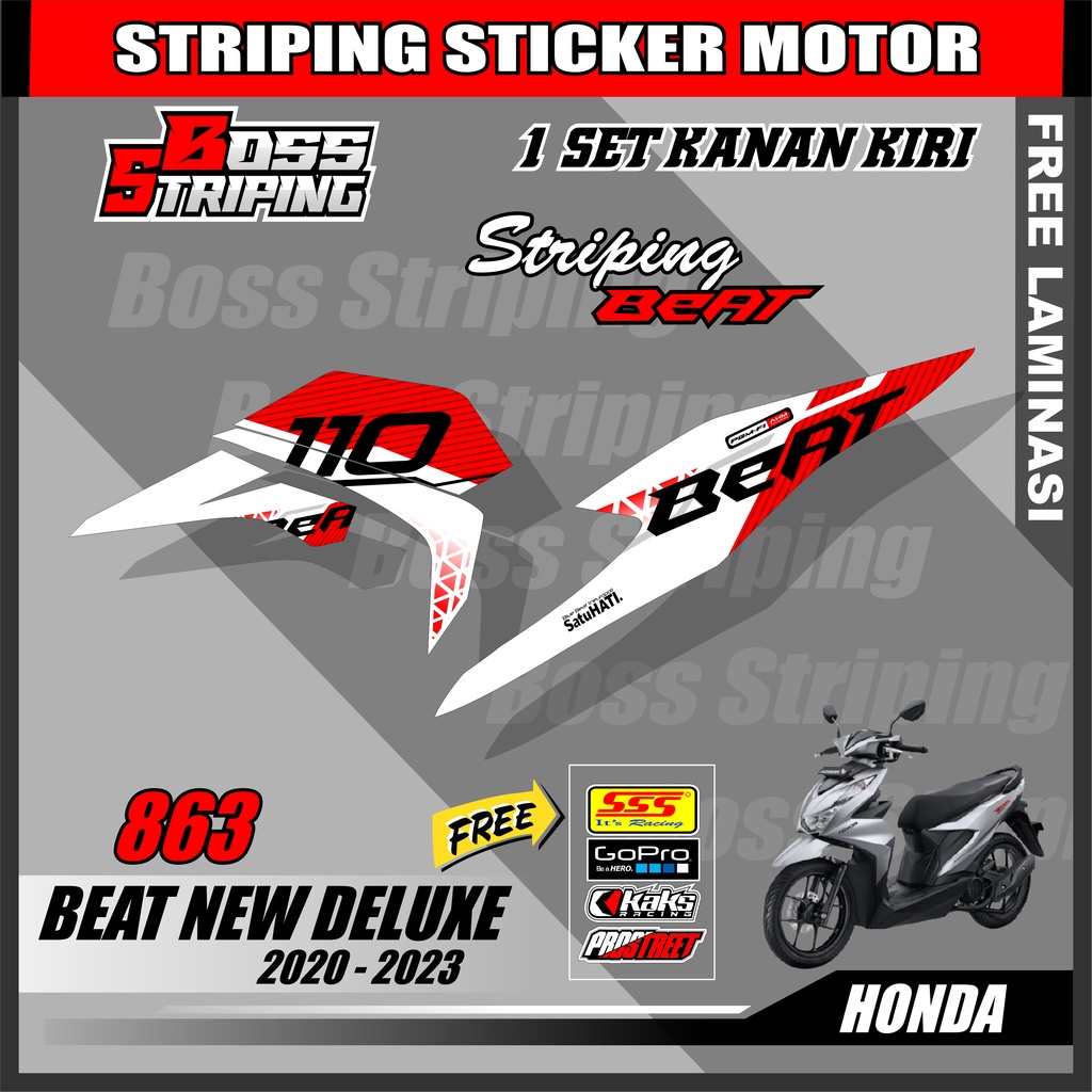 Jual Striping Sticker Motor Honda Beat Deluxe Beat New Esp Street 2020 ...