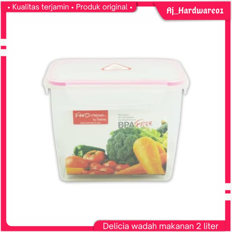 Jual Delicia 2 Ltr Wadah Makanan Rectangular | Shopee Indonesia