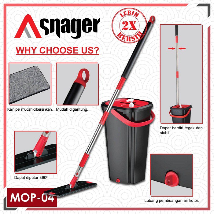 Jual Alat Pel Otomatis TERMURAH SNAGER Pel Lantai / Alat Pel / Magic ...
