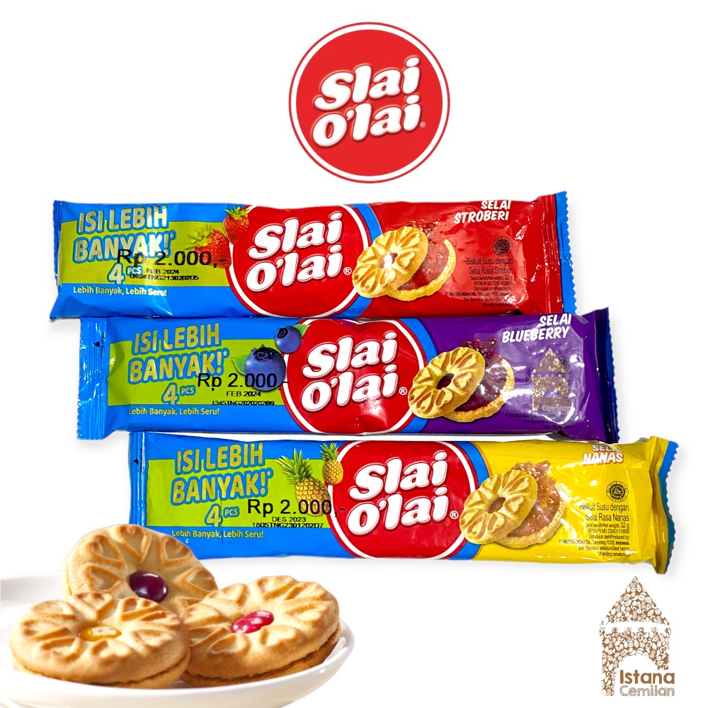 Jual Slai O'lai / Olai Biskuit Selai Blueberry / Strawberry / Nanas 32 ...