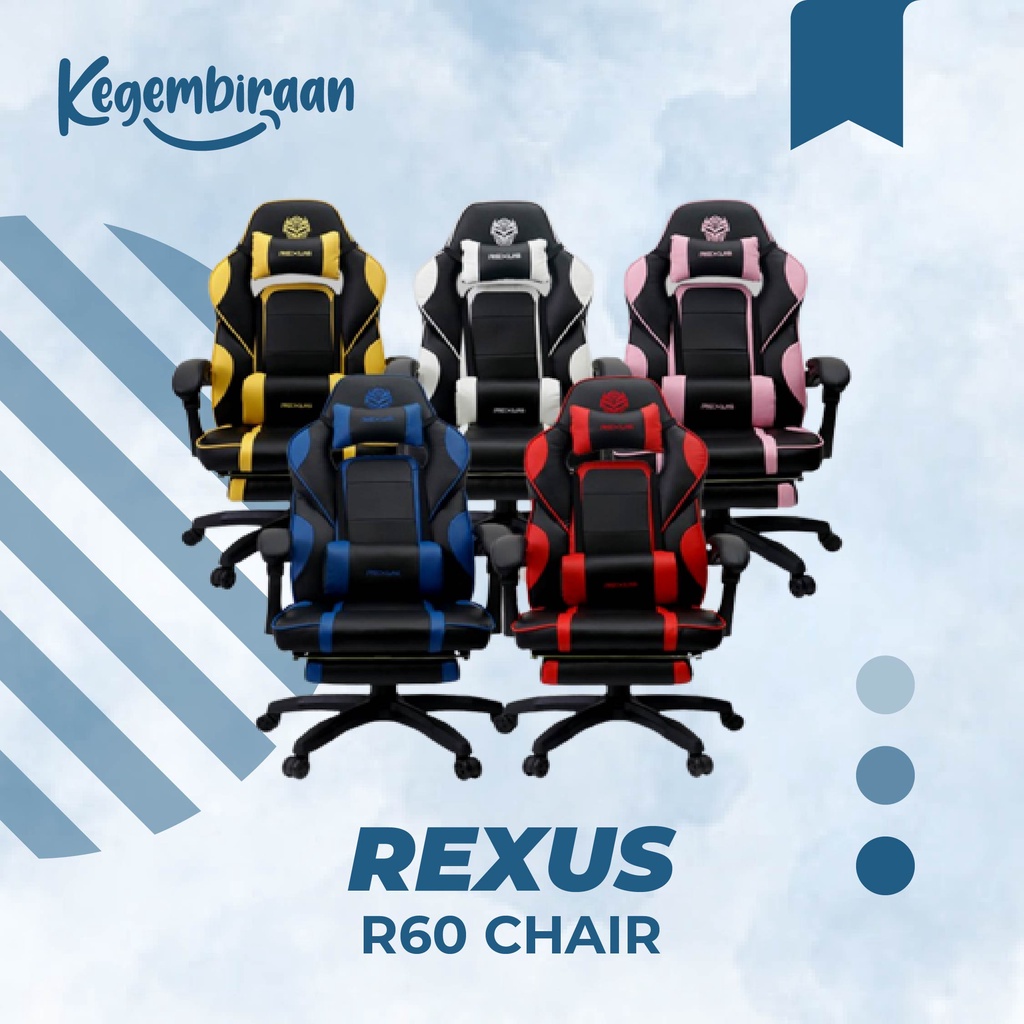 Jual Kursi Gaming Rexus R60 Chair Kursi Game / Kursi Kantor Warna ...