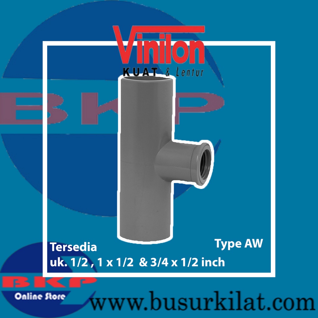 Jual Tdd 1 X 1/2 Inch Pvc Vinilon Aw / Tee Drat Dalam / Tdd Vinilon Aw | Shopee Indonesia
