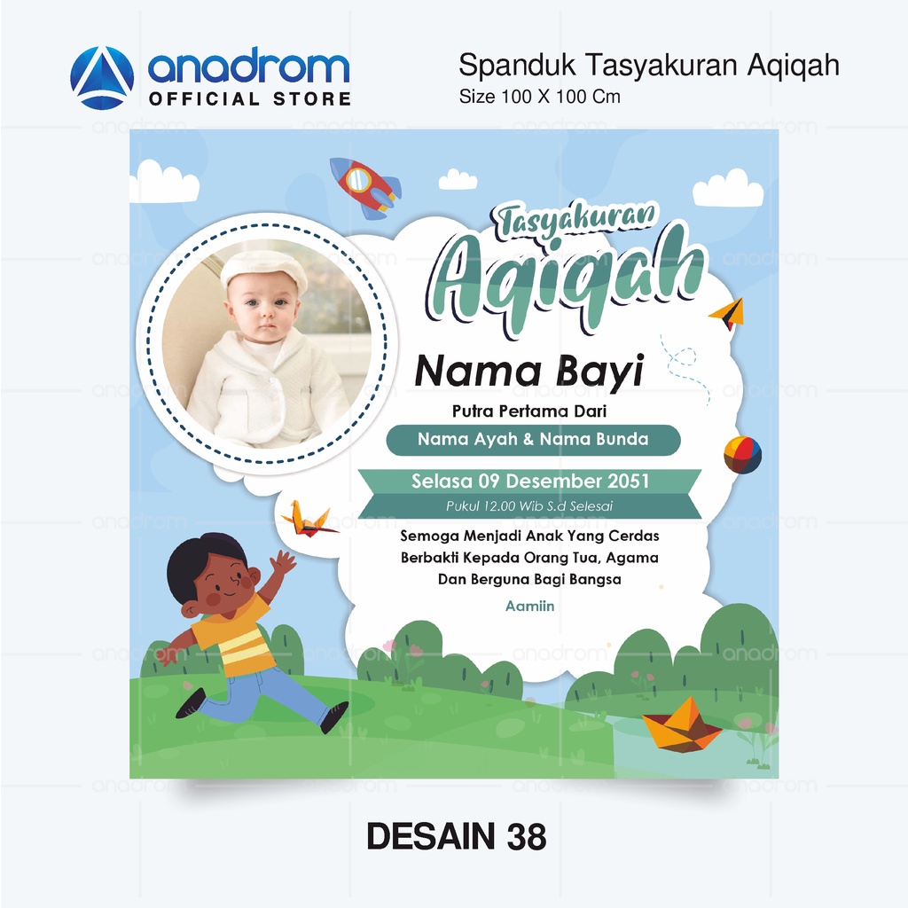 Jual Spanduk Tasyakuran Aqiqah Untuk Laki laki | Banner Aqiqah Custom ...