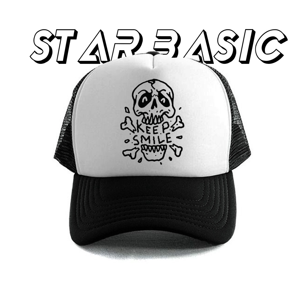 Jual Topi Jaring KEEP SMILE - Topi Trucker - Topi jaring Pria - Topi ...