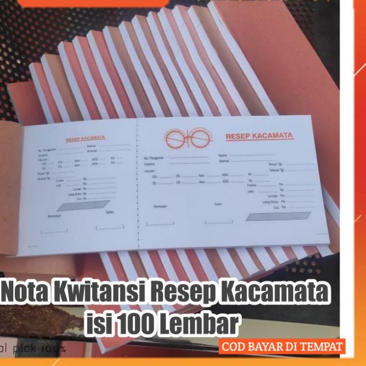 Jual Promo Special Resep Kacamata Nota Pembelian / Kwitansi Lunas ...