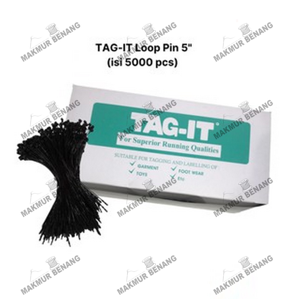 Jual Loop Pin merk tag it 5000pcs 5 inch Warna Hitam,putih PERBOX ...