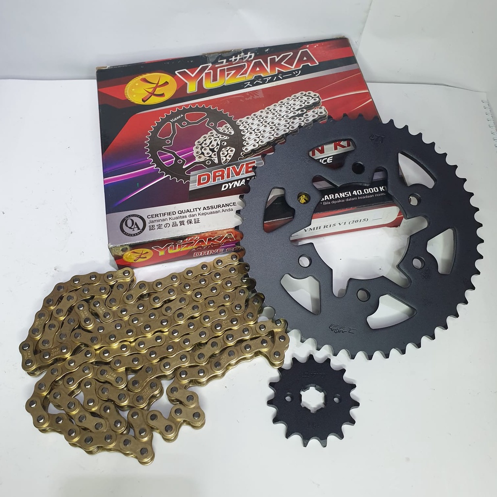 Jual GEAR PAKET YAMAHA R15 V1 2015 YUZAKA GOLD SERIES GEAR SET + RANTAI RANTAI RODA KIT (DRIVE ...