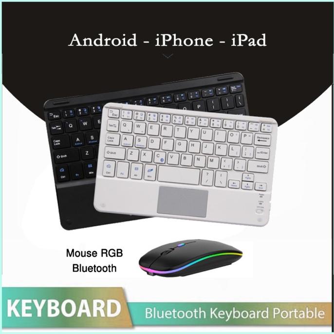 Jual Wireless Keyboard Touchpad Bluetooth Tab iPad Android Mac Windows ...