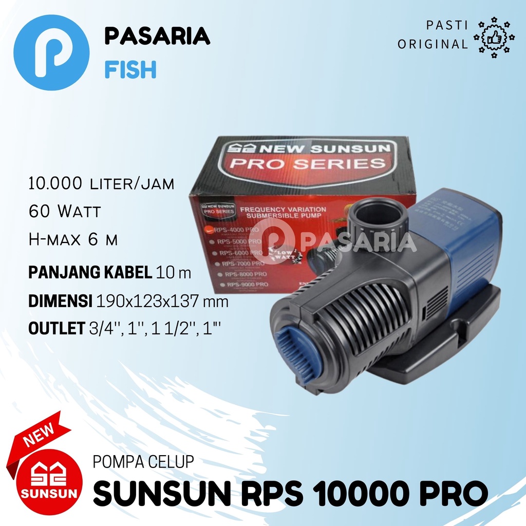 Jual NEW SUNSUN RPS10000/RPS 10000 PRO Pompa Celup Kolam Air Ikan Submersible Pump | Shopee ...