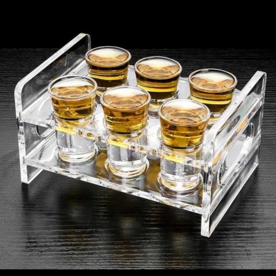 Jual Rak Gelas Sloki Kecil Mini Shot Shooter Isi 6 Lubang 6 Sekat Bahan ...