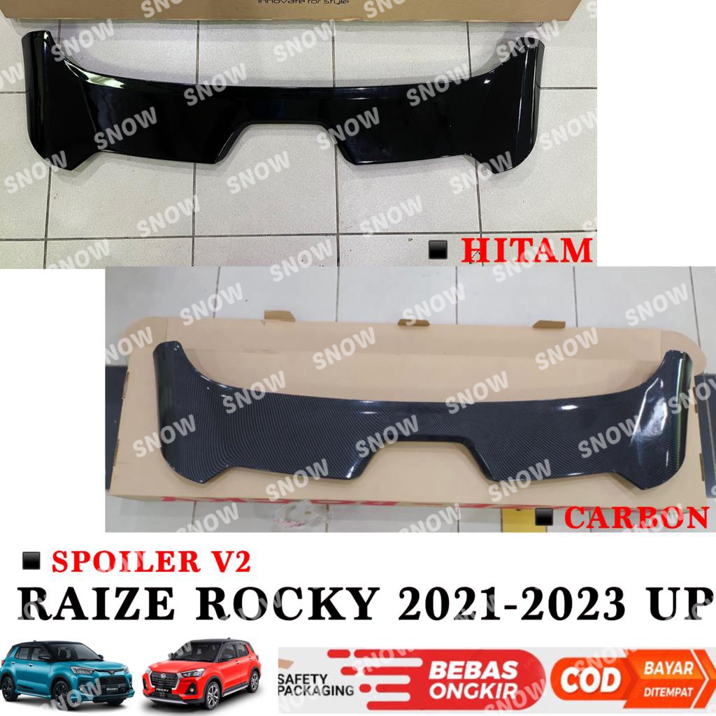 Jual Spoiler Belakang Raize Rocky 2021 2023 2024 UP V2 Hitam Carbon ...
