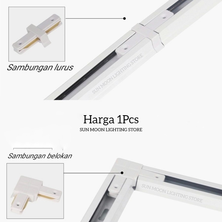 Jual Sambungan rel lurus untuk track light decor lighting sambung rell ...
