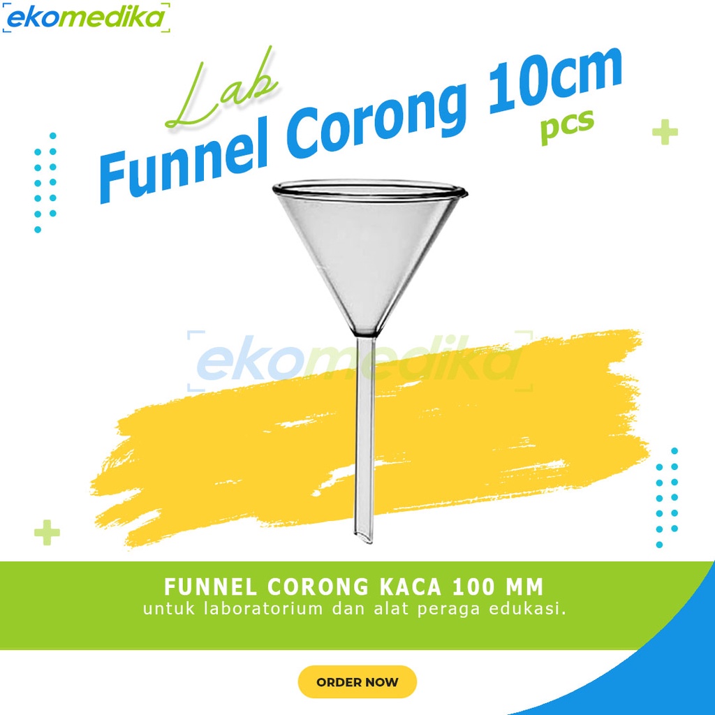 Jual Funnel Corong Kaca Lab dia 50mm 5cm / 100mm 10cm / 75mm 7.5cm ...