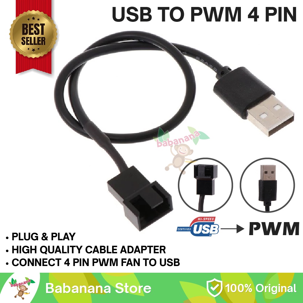 Jual KABEL KONVERTER USB TO 4 PIN PWM 4PIN ADAPTER CABLE KABEL FAN KIPAS ADAPTOR PC LAPTOP ...