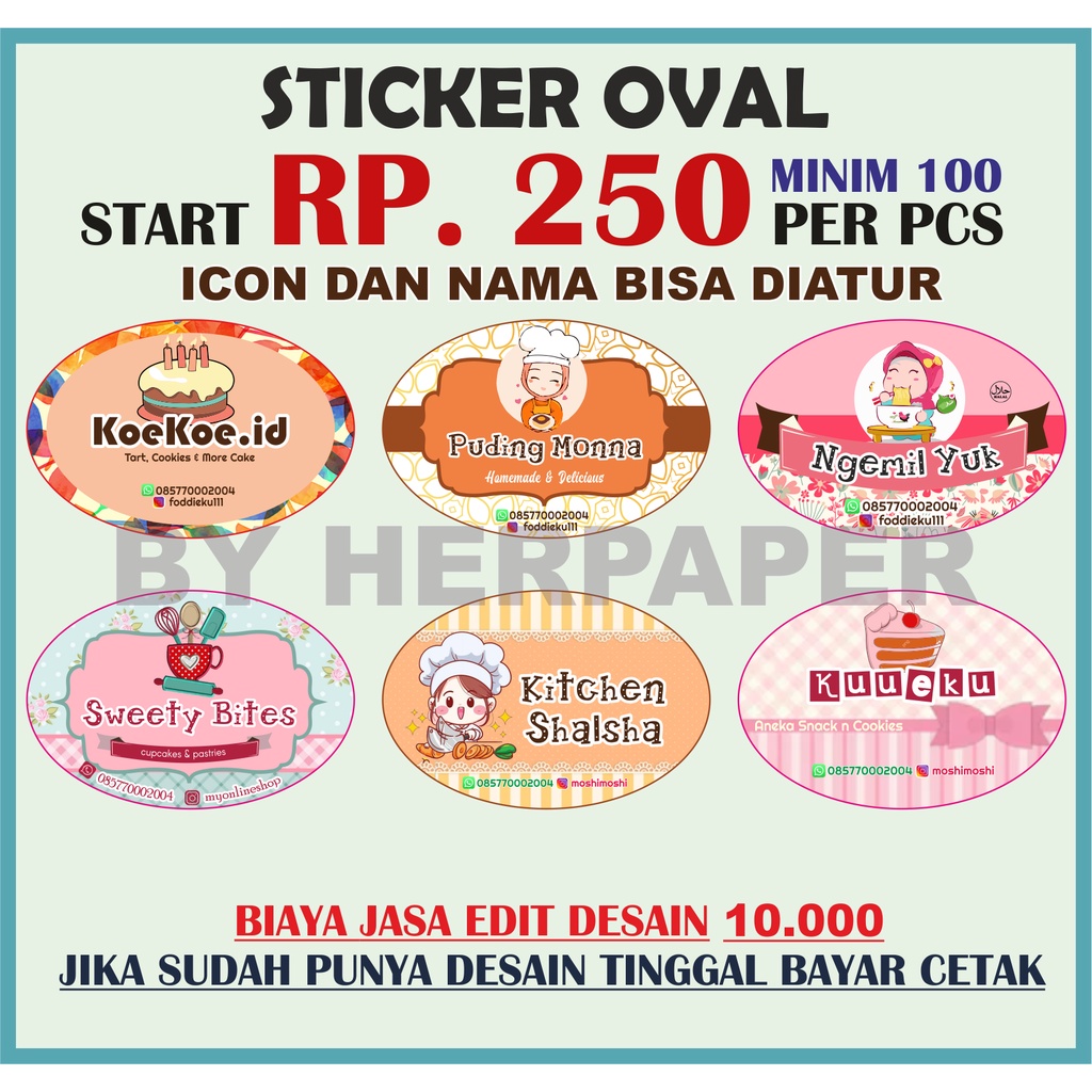Jual Stiker oval LOGO MAKANAN.STIKER PRODUK MAKANAN MINUMAN KEKINIAN ...