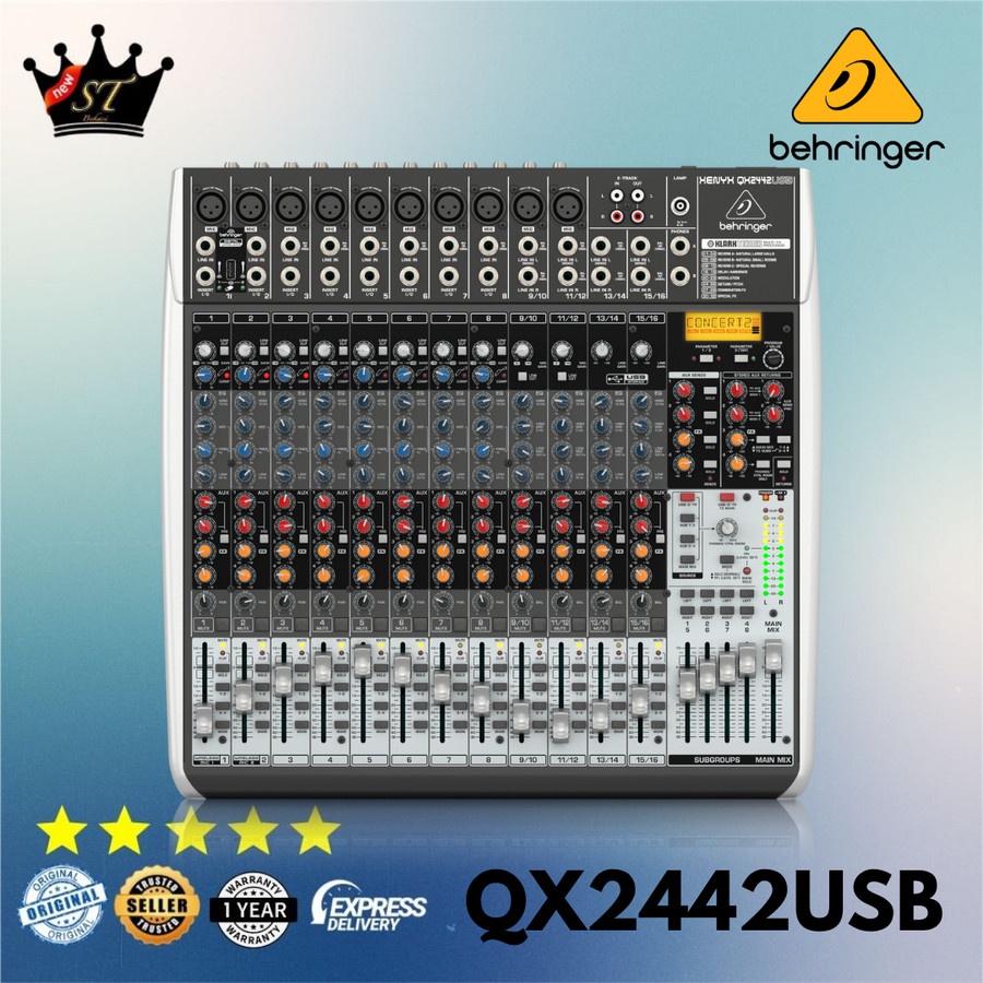 Jual Behringer QX2442USB QX2442 QX 2442 USB Mixer Audio 10 Channel 24 Input | Shopee Indonesia