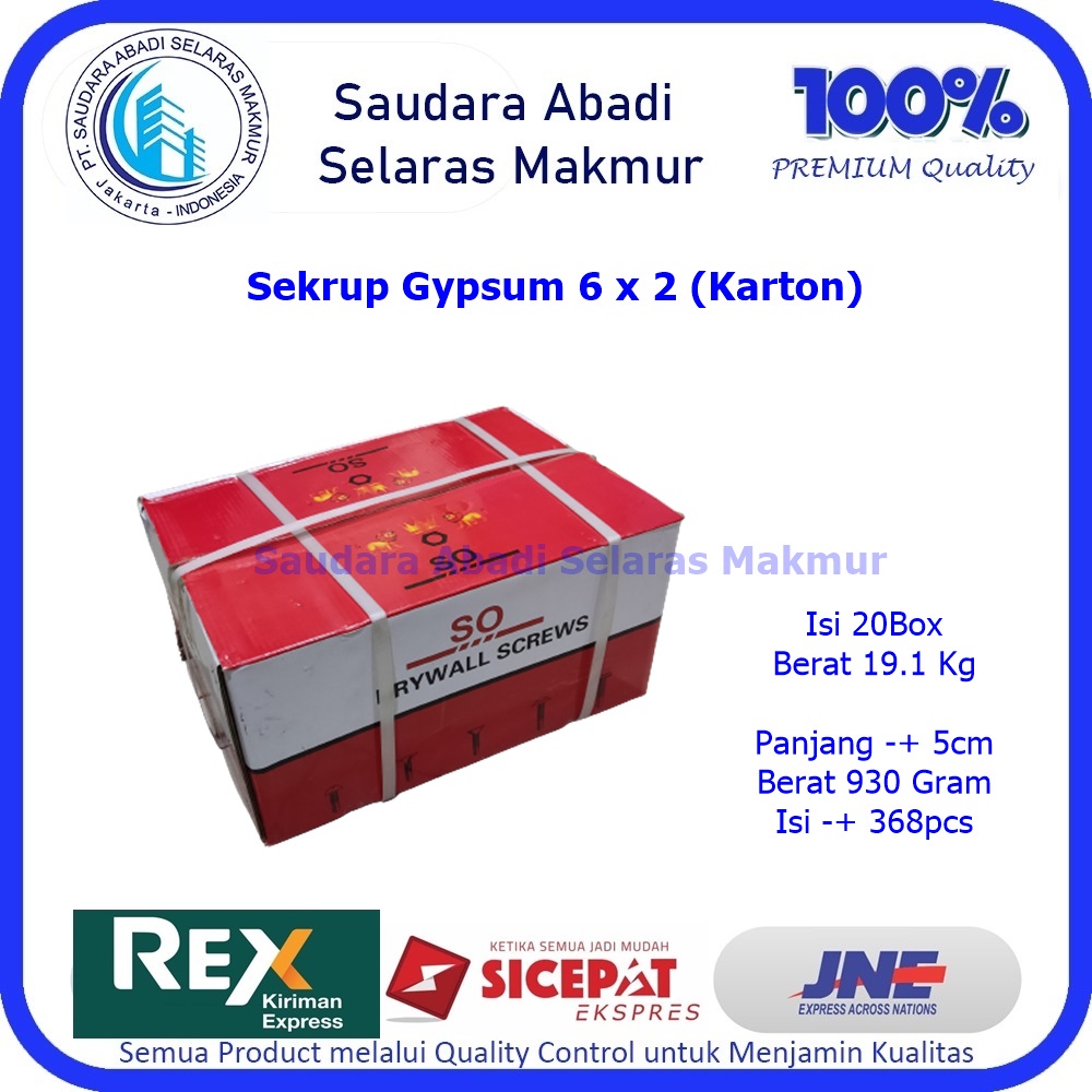 Jual Scrup gipsum / Drywall Screw 6 x 2 Inch (20Kg) | Shopee Indonesia