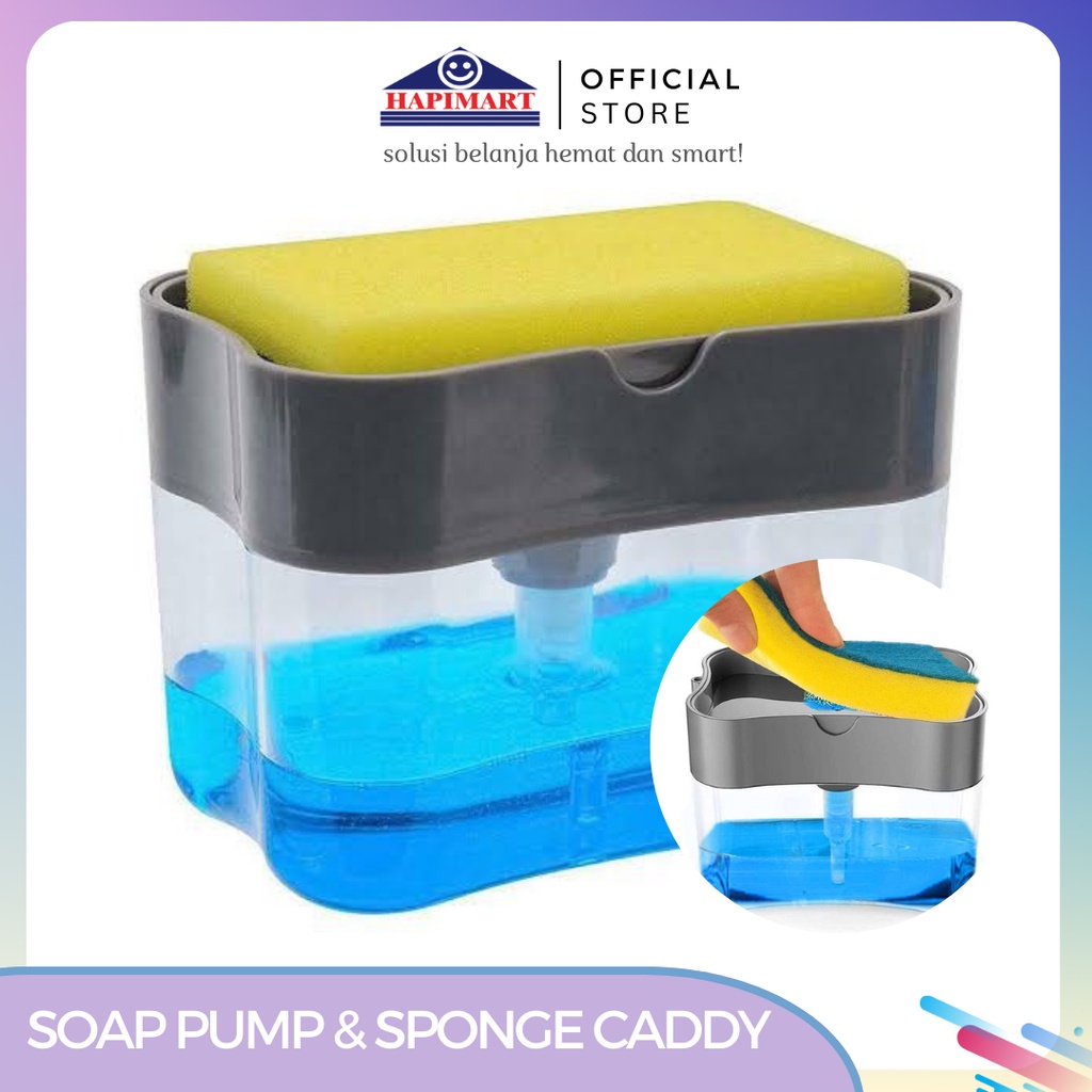 Jual Dispenser Sabun Cuci Piring Soap Pump Holder Spons/Sponge Caddy ...