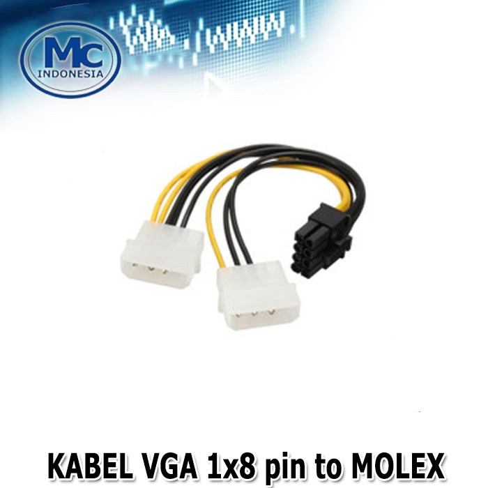Jual Kabel power vga 8 pin to 2 Molex PCI E 8 pin | Shopee Indonesia
