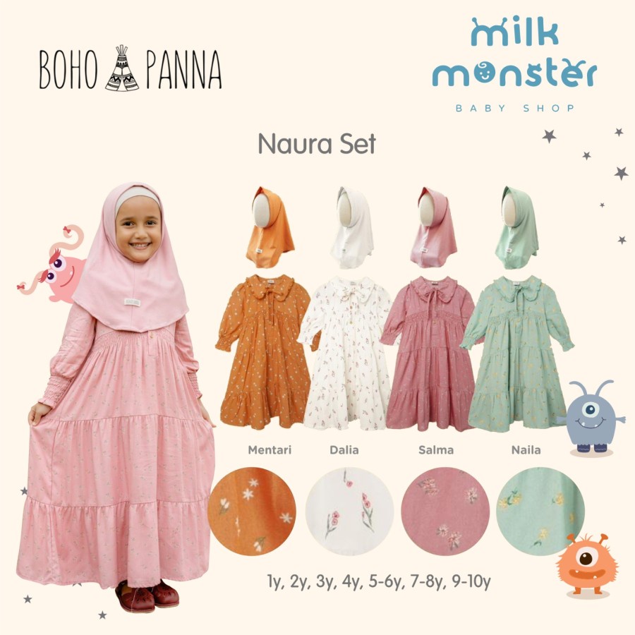 Jual BOHOPANNA RAYA COLLECTION TAMARA / Naura SET Gamis Anak dan Hijab | Shopee Indonesia