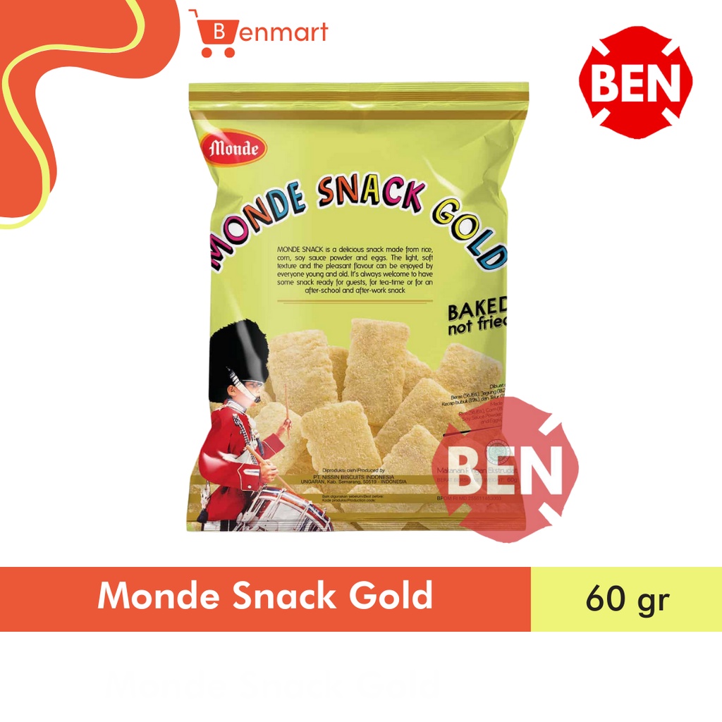 Jual Monde Snack Gold 60g 60gr 60 g gr gram Serena Kuning Besar Biskuit ...