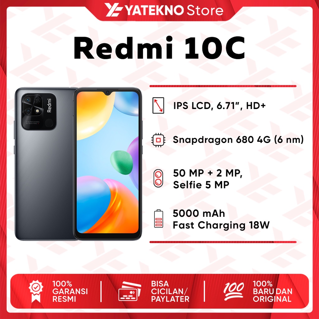 Jual (ORIGINAL) Xiaomi Redmi 10C 4/64GB + 4/128GB GARANSI RESMI ~ NEW | Shopee Indonesia