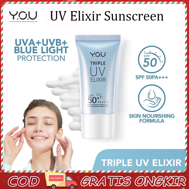 Jual YOU Triple UV Elixir Sunscreen Gel SPF 50+ PA++++ [UVA UVB Blue Light Protection] Sunblock ...