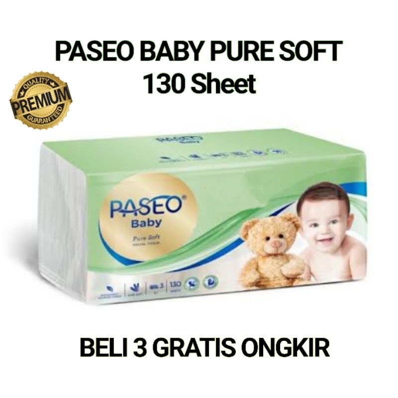 Jual Tisu Tissue PASEO BABY facial pure soft 130 - 3ply / tisu bayi ...
