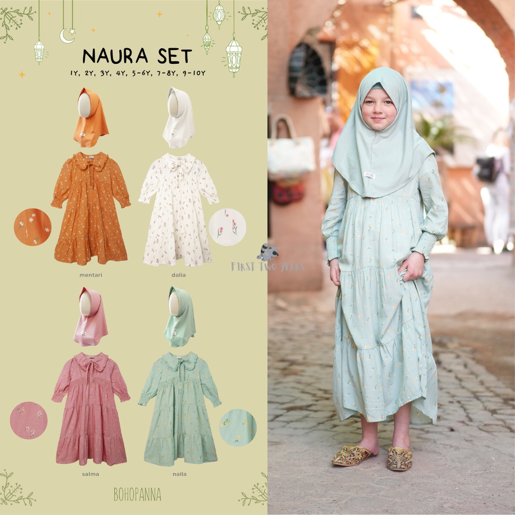Jual Bohopanna - Naura Set / Ramadhan Raya Lebaran Collection Baju Gamis Dress Anak | Shopee ...