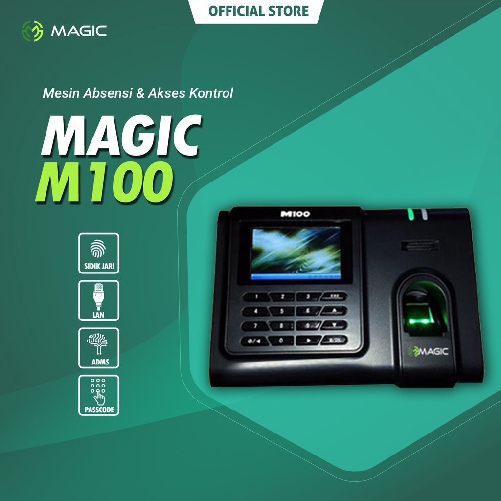 Jual Mesin Absensi Sidik Jari Magic M100 | Mesin Absen | Fingerprint | PIN | Access Control ...