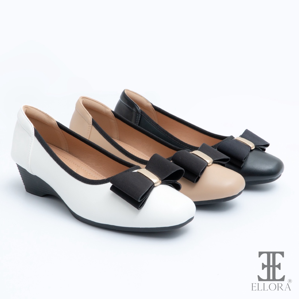 Jual ELLORA EG-3678 Sepatu Kerja Wanita Wedges Import 4cm | Shopee ...