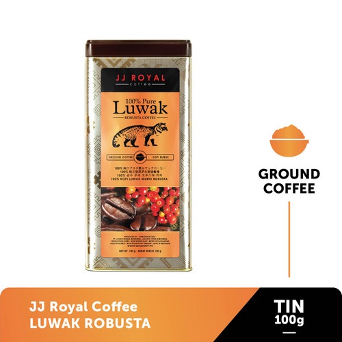 Jual JJ Royal Coffee Luwak Robusta Ground/Kopi Bubuk 100gram | Shopee ...