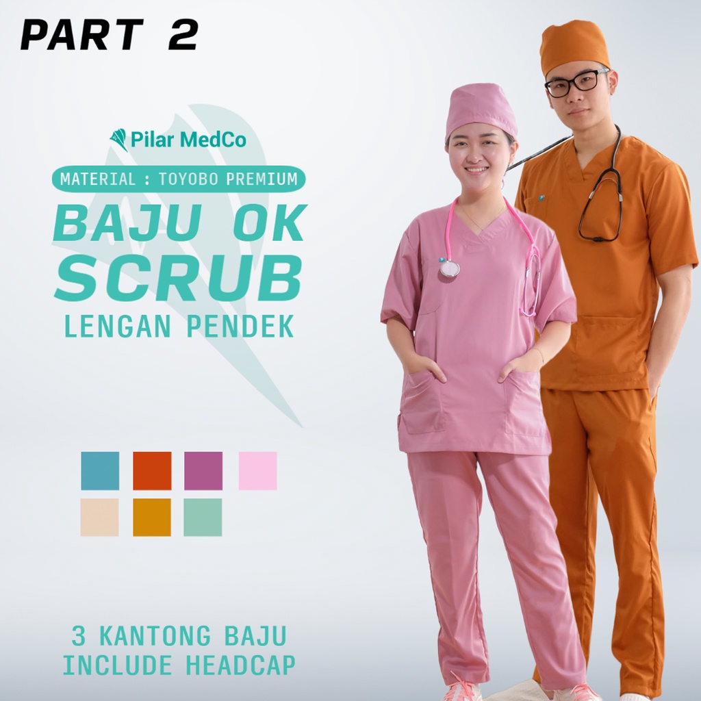 Jual Baju Ok Lengan Pendek | Baju Scrub Medis Lengan Pendek | Bahan ...
