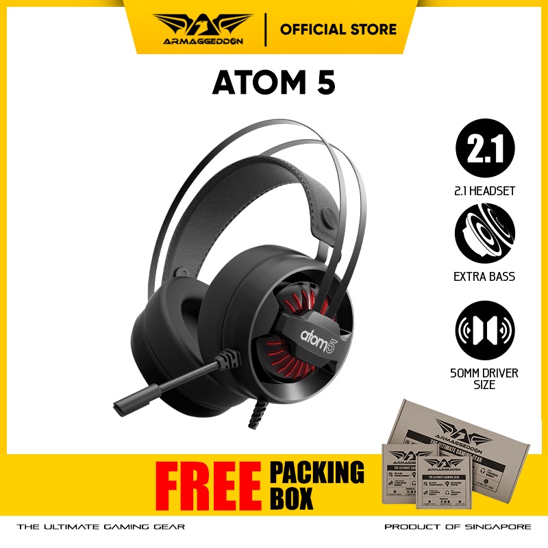 Jual (CUCI GUDANG) Headphone Gaming Armaggeddon 2.1 Headset Gaming Atom ...
