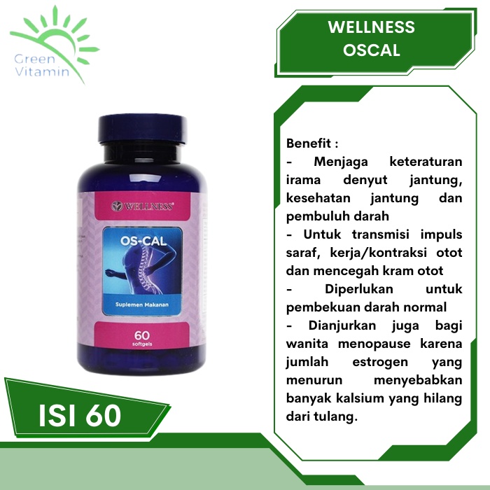Jual Wellness OS-CAL Oscal Calcium Magnesium Dissolution 60 kapsul ...