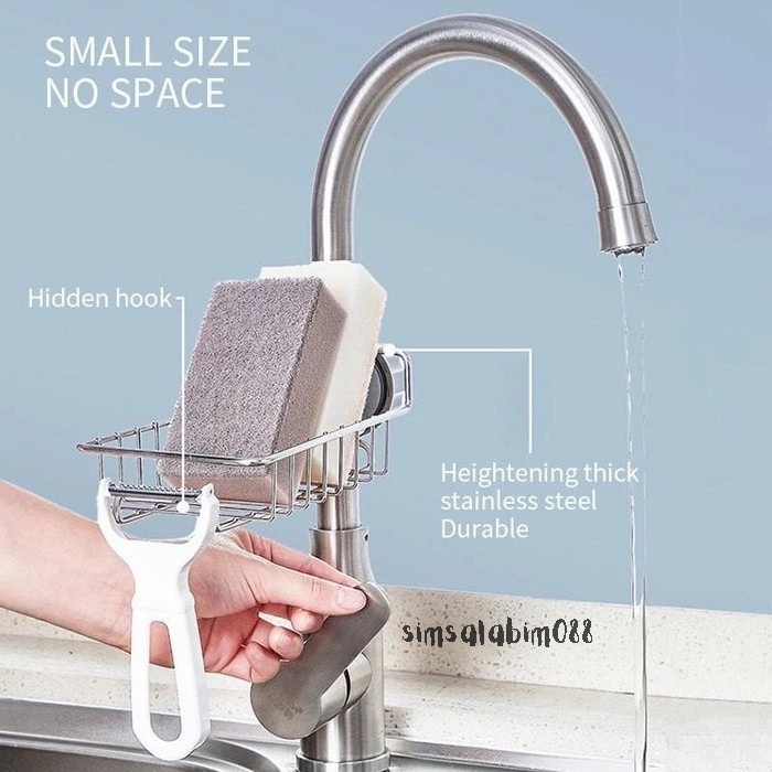 Jual rak wastafel keranjang stainless/rak minimalis/rak gantung kran ...