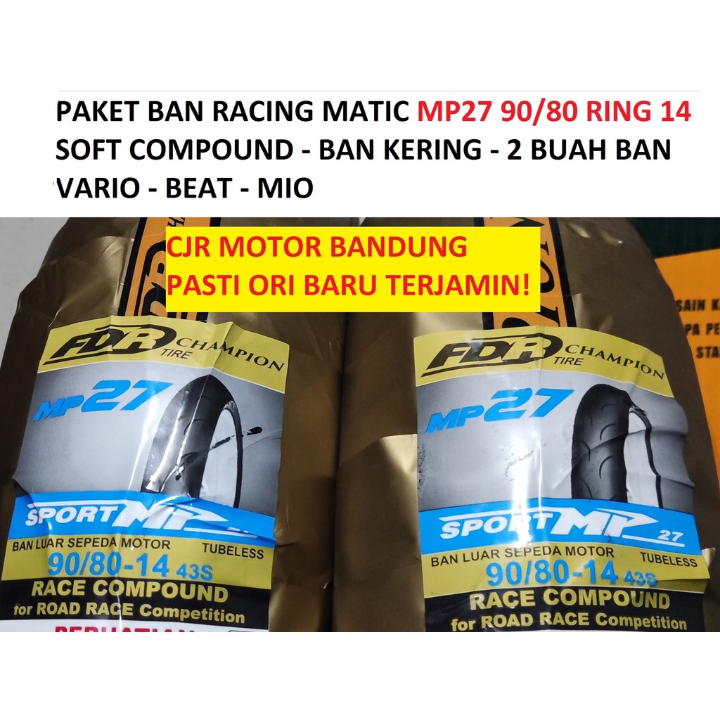 Jual PAKET 2 Buah BAN MOTOR RACING FDR Sport MP27 90/80 Ring 14 MP 27 | Shopee Indonesia
