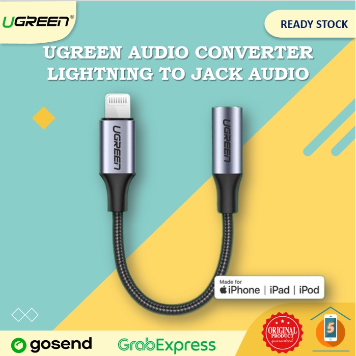 Jual UGREEN Audio Converter Splitter iPhone Lightning to Jack Audio 3 ...