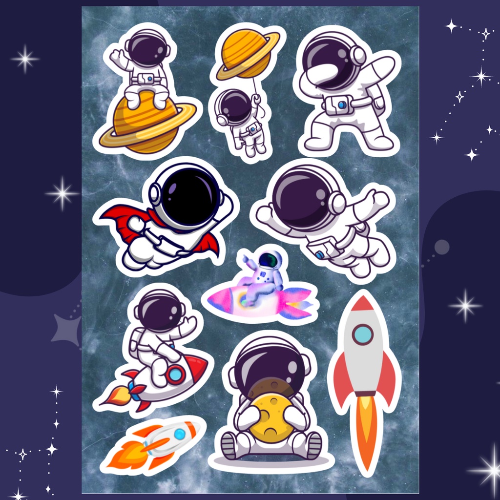 Jual Space Astronout stickers pack stiker astronot luar angkasa estetik ...