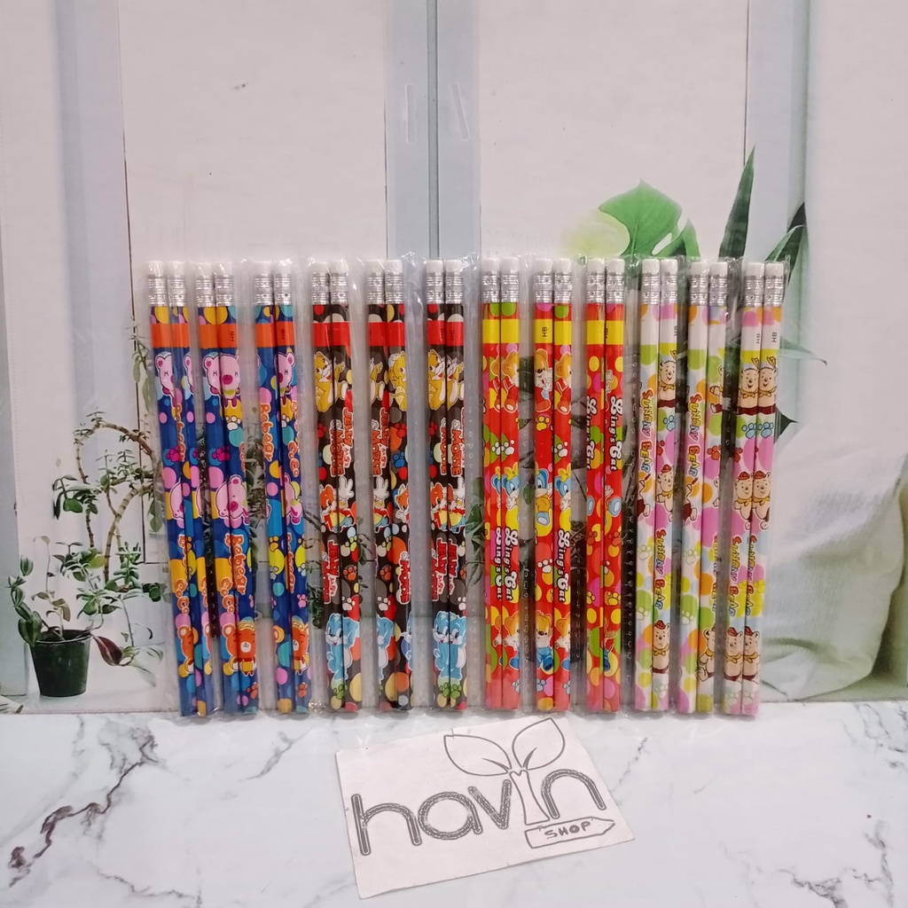 Jual (24PC) PENSIL MURAH FANCY PENCIL RENCENG LEMBARAN | Shopee Indonesia