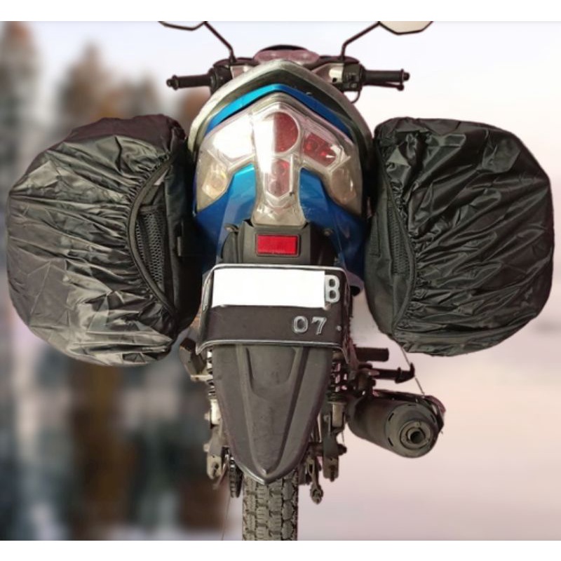 Jual tas motor / sidebag / tas touring motor free raincover | Shopee ...