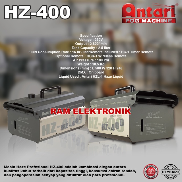 Jual Mesin Hazer / Haze Machine Antari HZ400 / HZ-400 Made In Taiwan | Shopee Indonesia