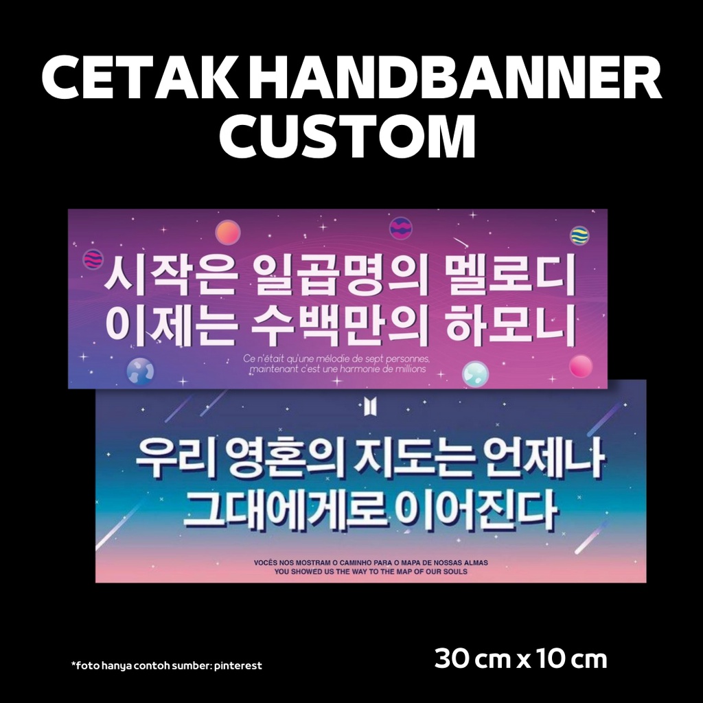 Jual [30x10cm] Cetak Custom HandBanner Hand Banner Freebies KPOP Murah ...