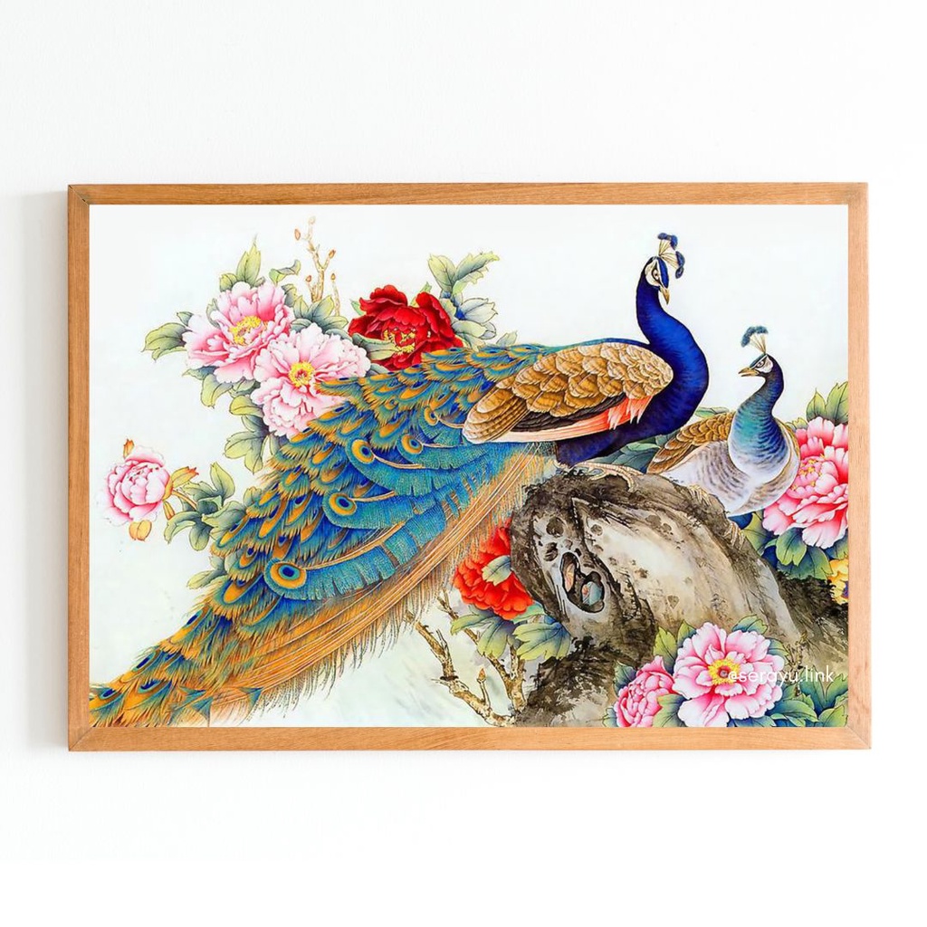 Jual Hiasan Dinding Lukisan Cetak Gambar Burung Merak Aesthetic Plus ...