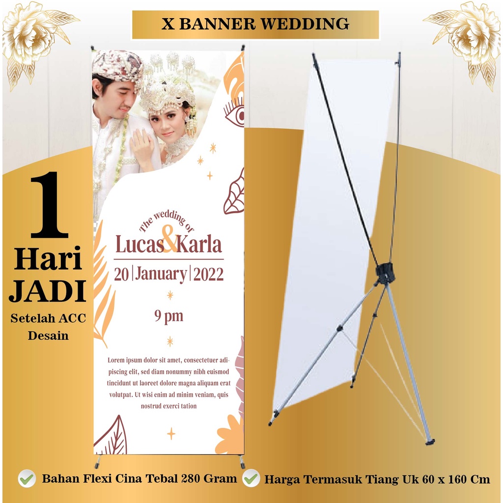 Jual X Banner The Wedding - Walimatul Ursy 60 X 160 CM Proses Cetak ...