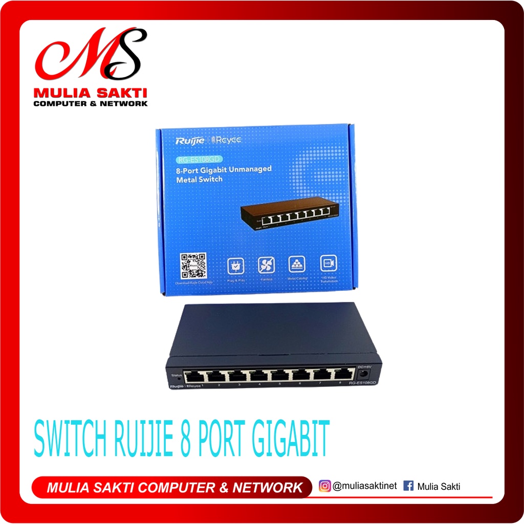 Jual Switch Hub 8 Port Gigabit Ruijie | Shopee Indonesia