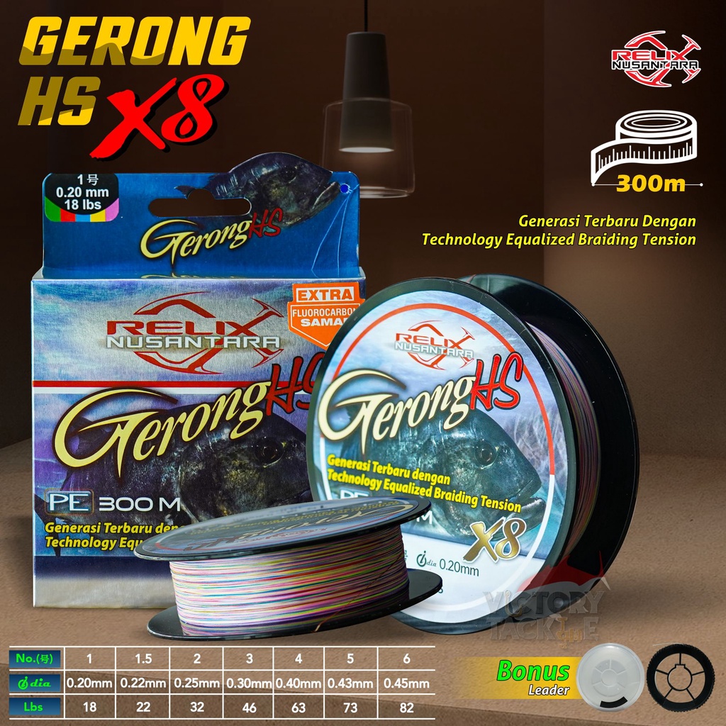 Jual EXTRA BONUS | SENAR PANCING / PE RELIX NUSANTARA GERONG HS X8 300M | Shopee Indonesia