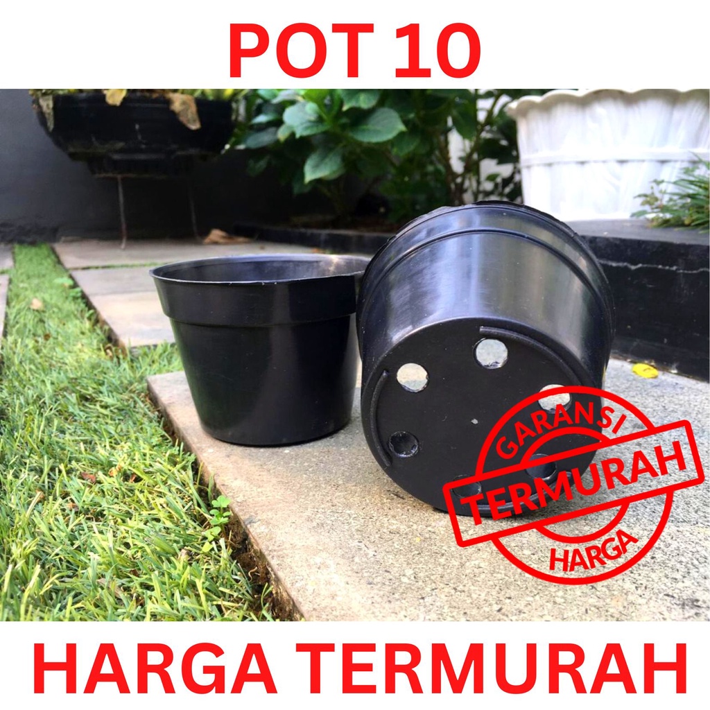 Jual Pot Bunga Murah/ Pot Tanaman / Pot Plastik hitam uk 10 cm | Shopee ...