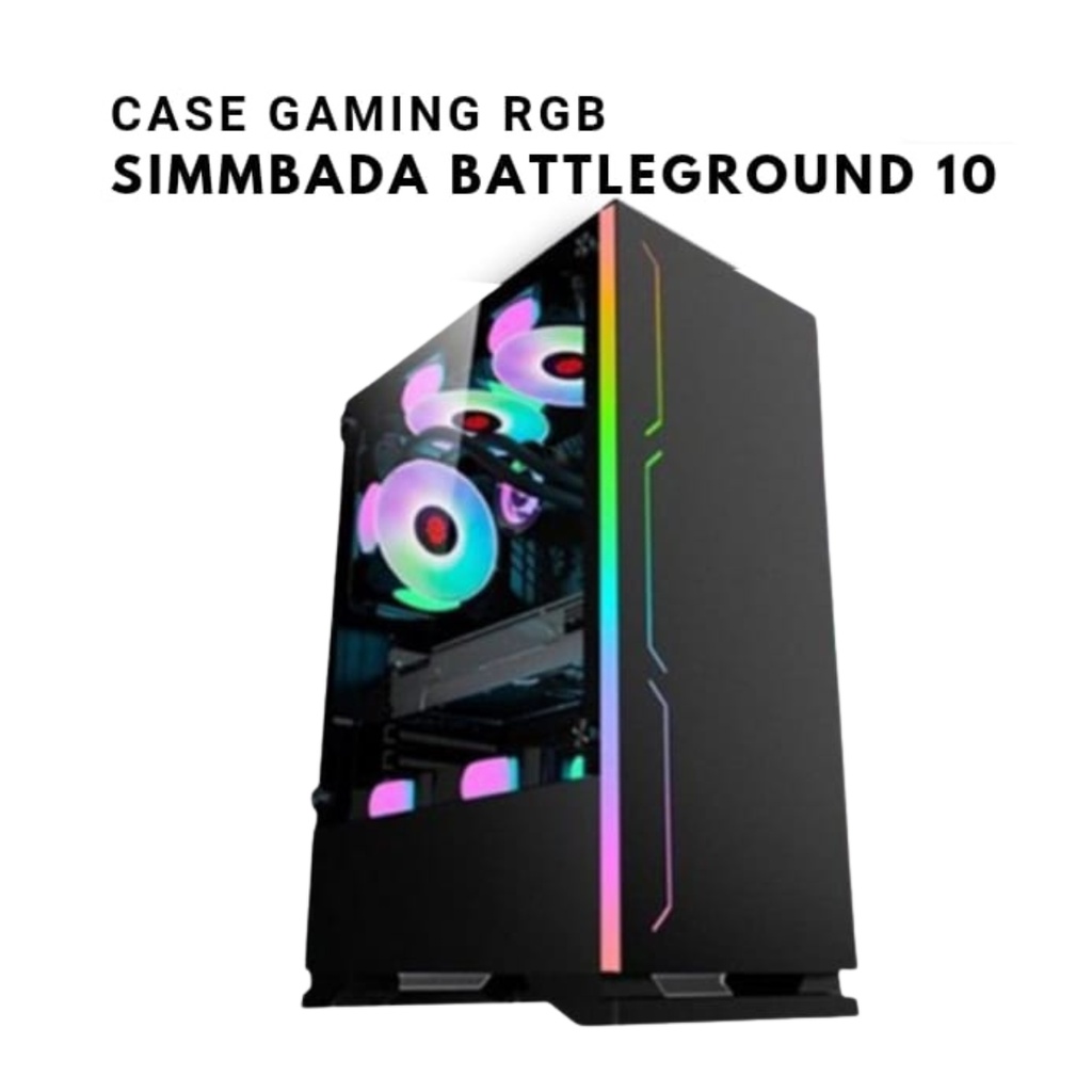 Jual Casing Gaming Simbadda Battleground 10 Case PC Gaming RGB No PSU ...